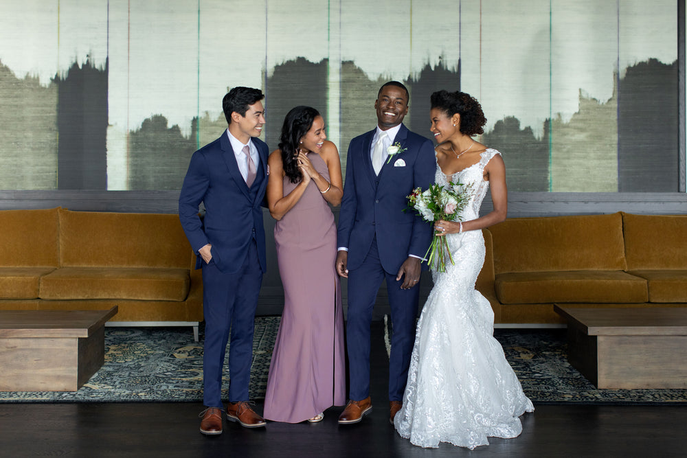 ULTRA SLIM BLUE PERFORMANCE WEDDING SUIT - Top Tier Tux